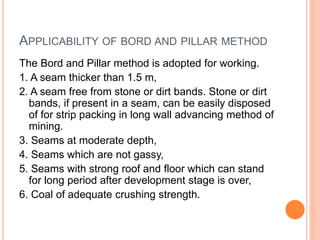 Design of Bord and Pillar method in coal mines | PPTX