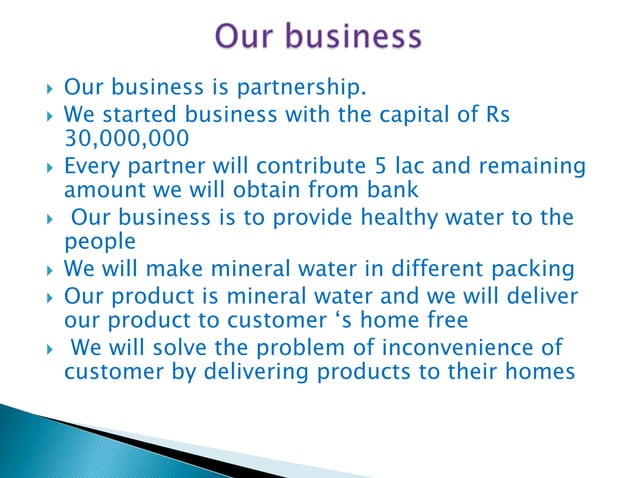 Aaska mineral water, Business Plan by Shahid Abbas Kahlon Jutt | PPT