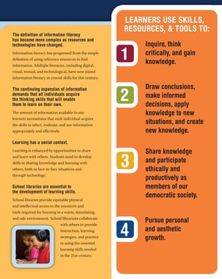 Aasl learning standards | PDF