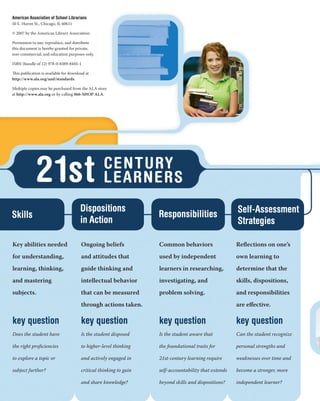 AASL Learning Standards 21st Cent Learner | PDF