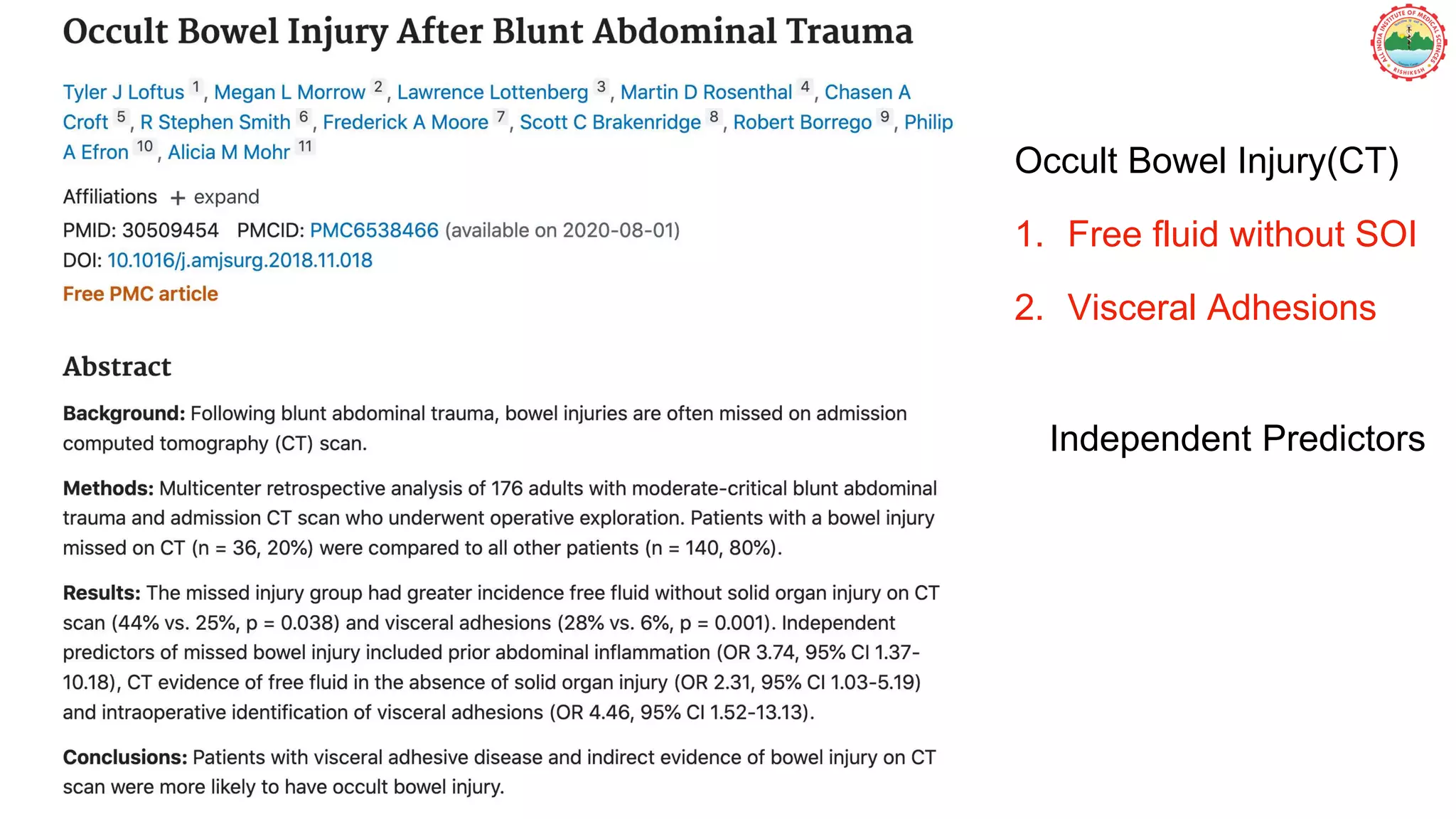 AAST grading - Bowel/Intestinal Injury | PPTX
