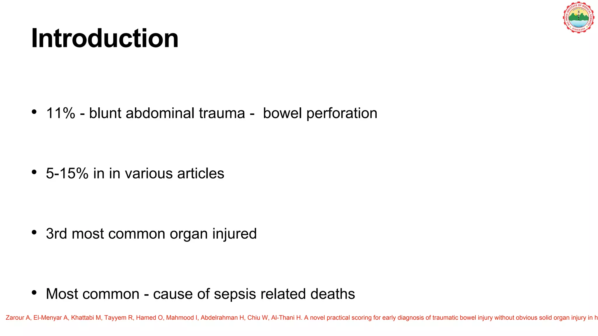 AAST grading - Bowel/Intestinal Injury | PPTX