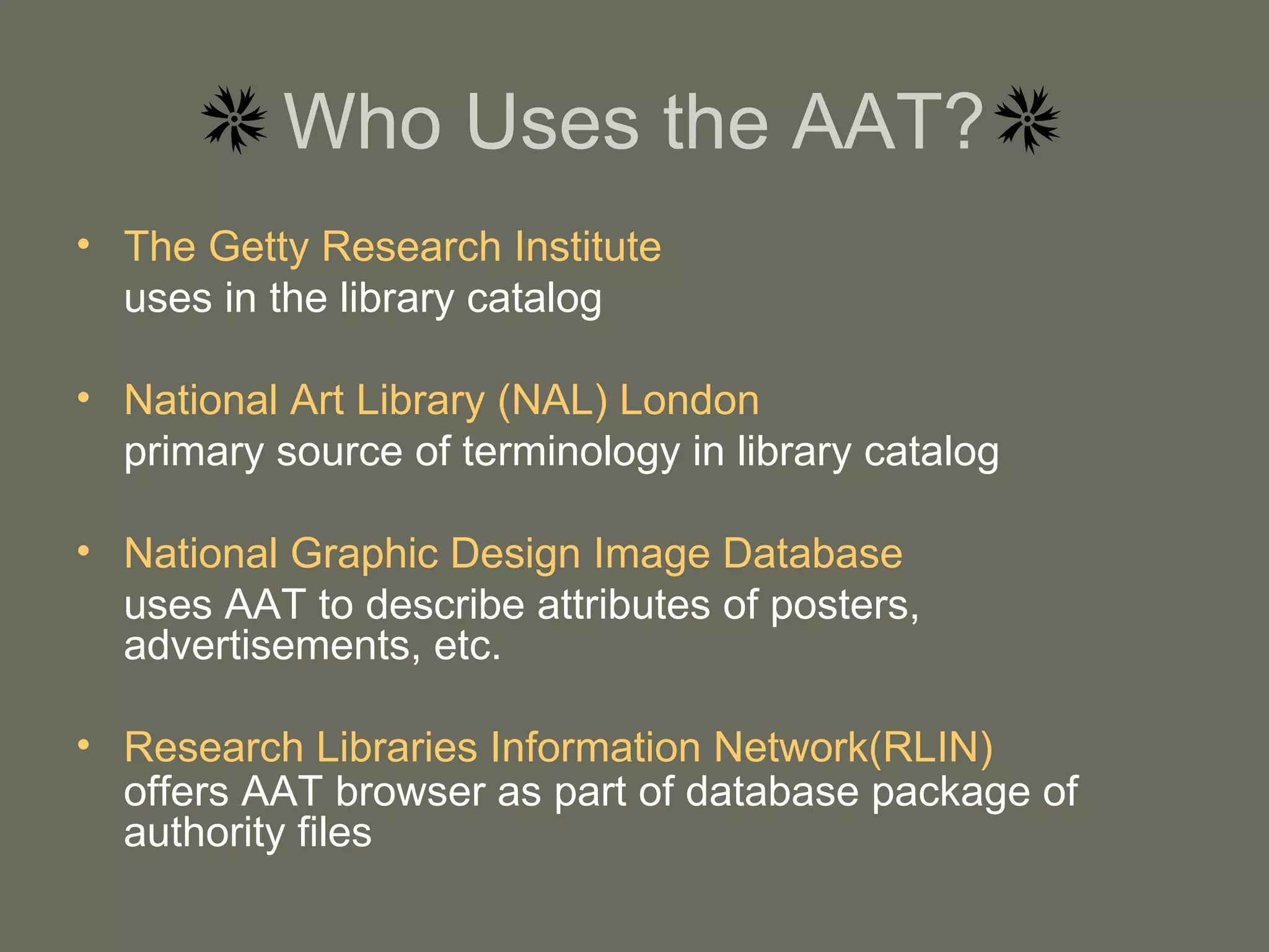 Art and Architecture Thesaurus | PPT