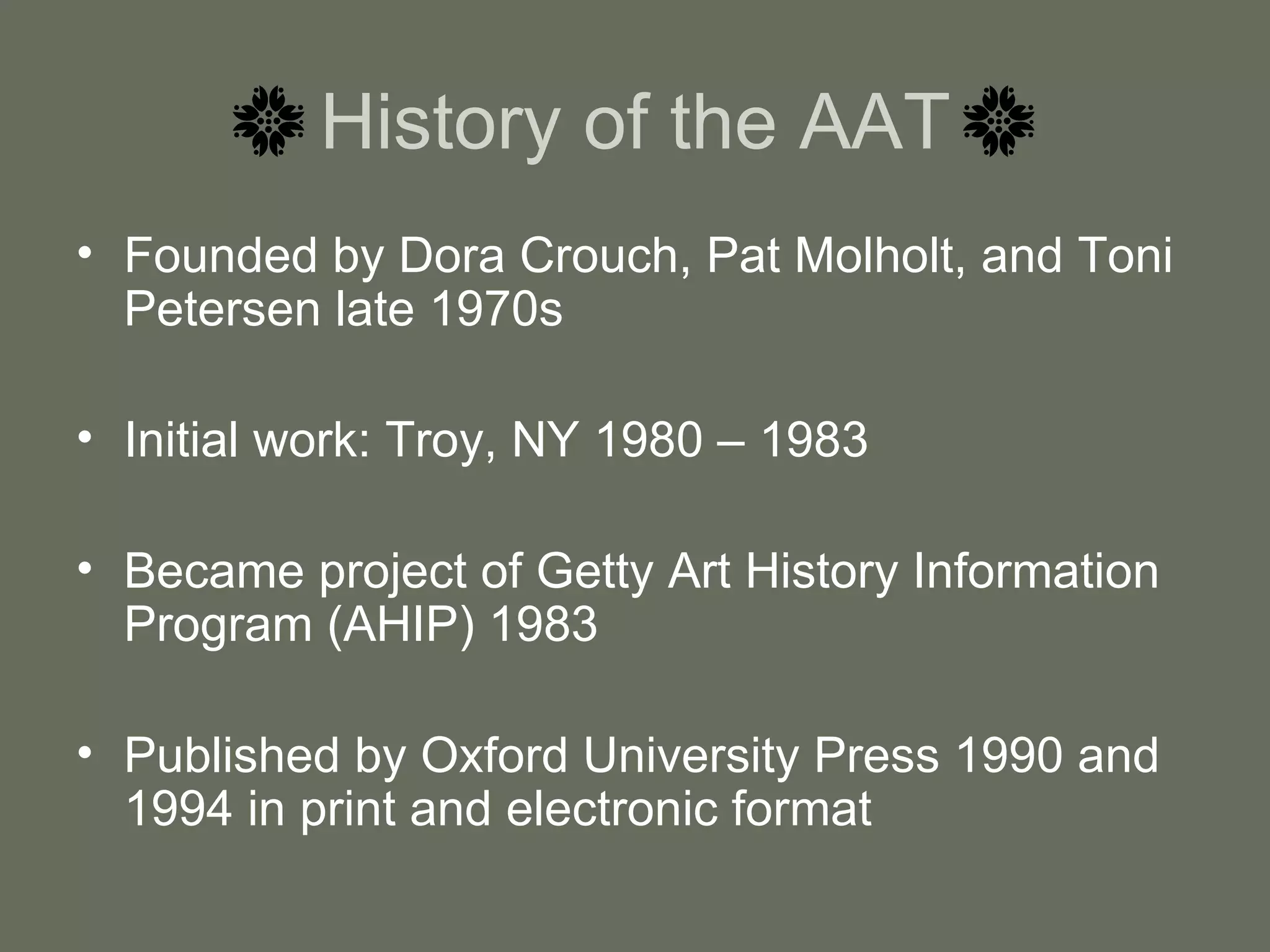 Art and Architecture Thesaurus | PPT