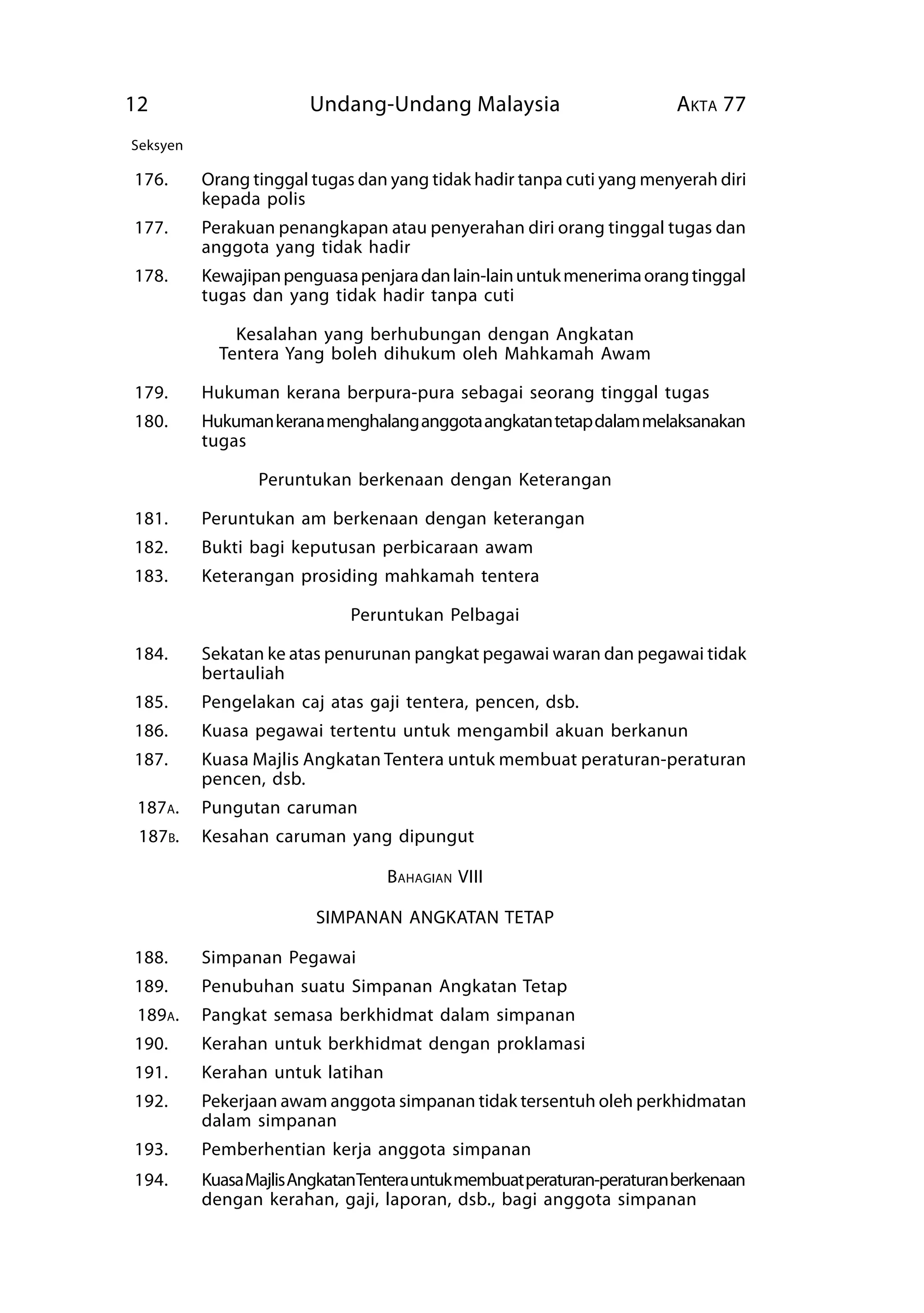 AKTA ANGKATAN TENTERA 1972 | PDF