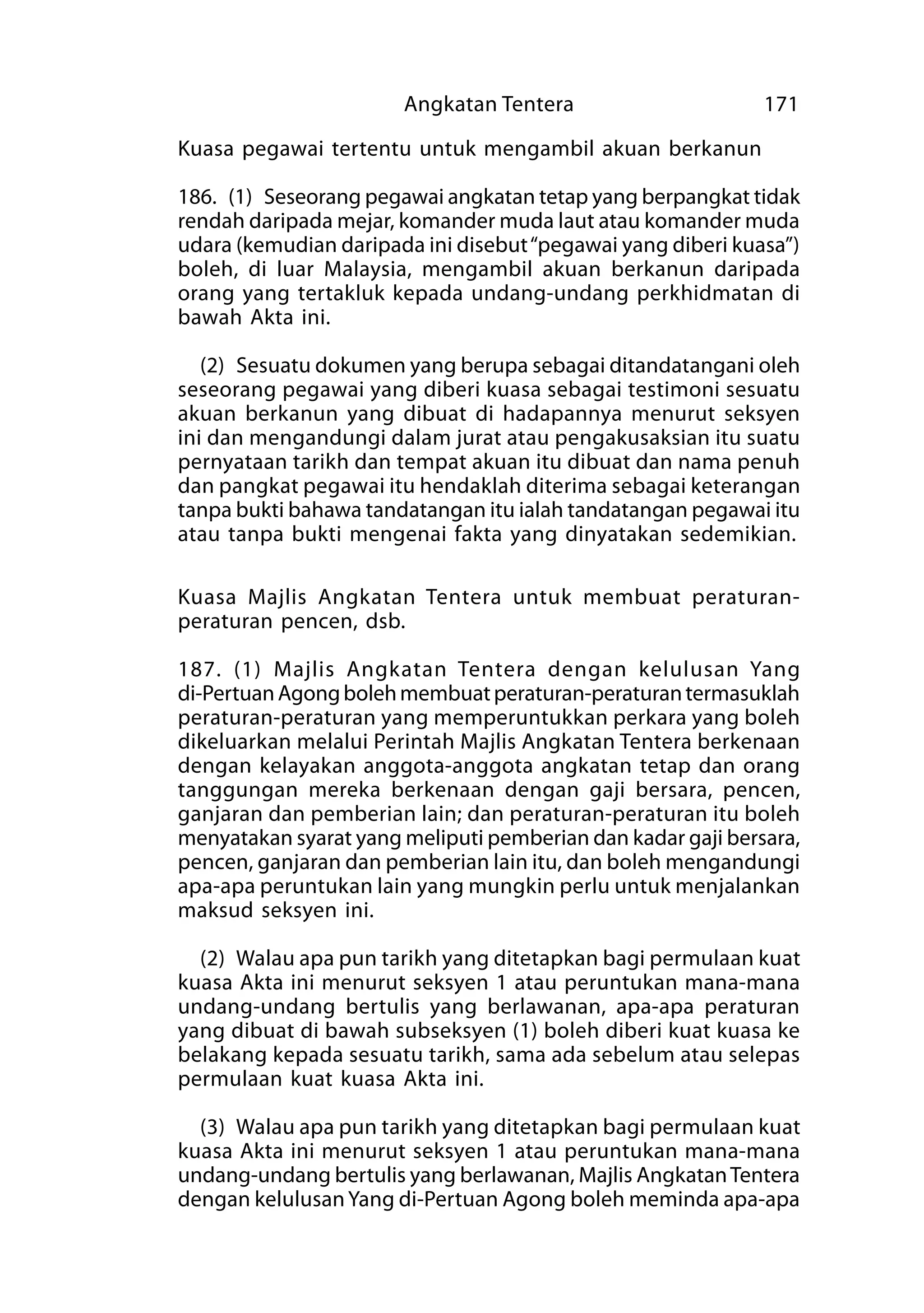 AKTA ANGKATAN TENTERA 1972 | PDF