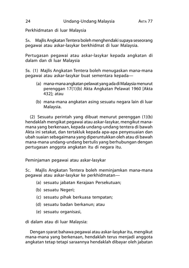 AKTA ANGKATAN TENTERA 1972 | PDF