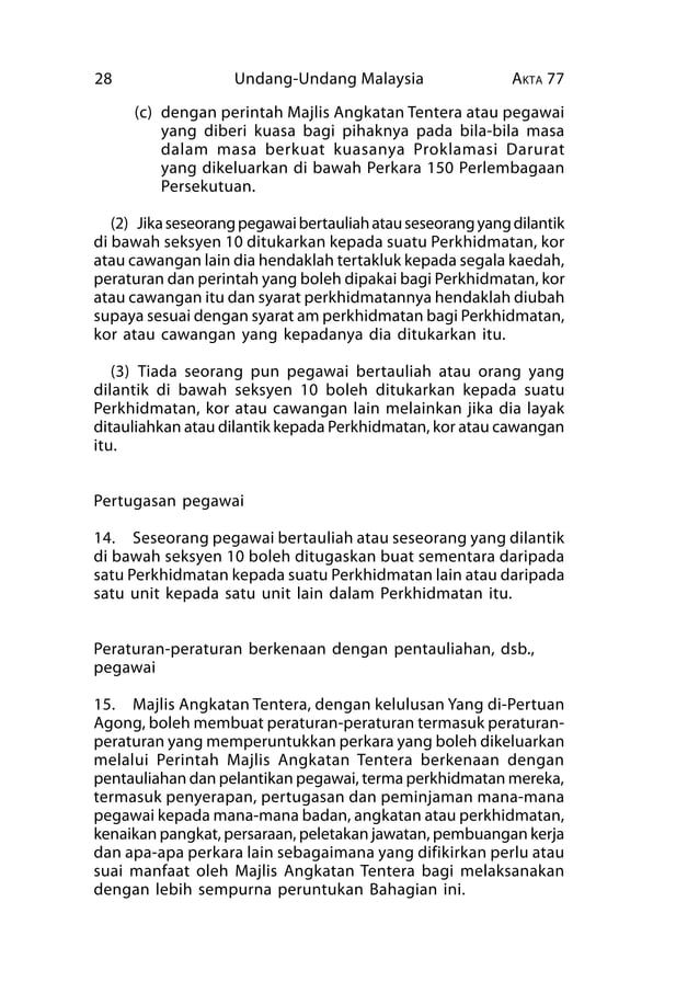 AKTA ANGKATAN TENTERA 1972 | PDF