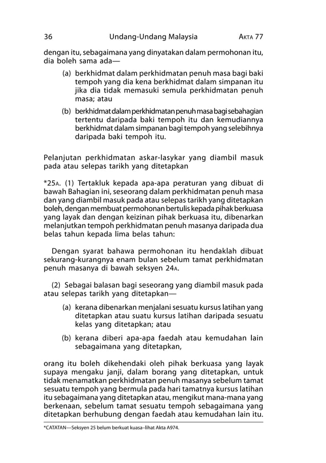 AKTA ANGKATAN TENTERA 1972 | PDF