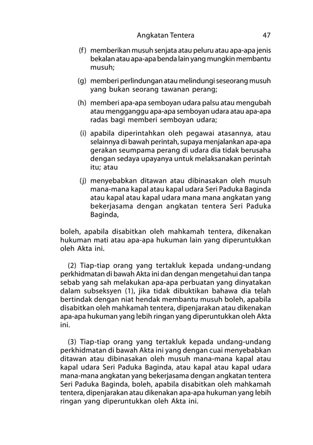AKTA ANGKATAN TENTERA 1972 | PDF
