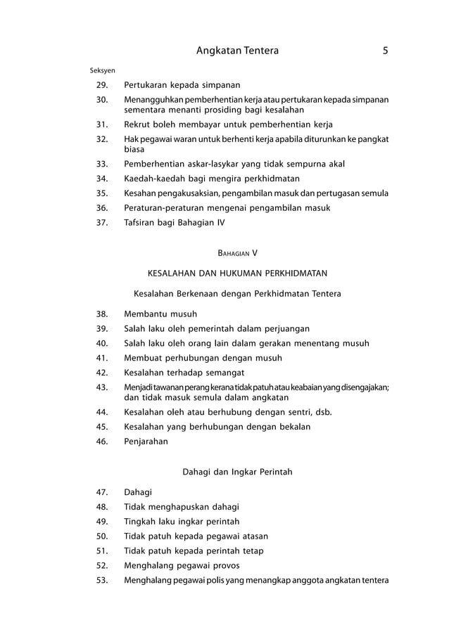 AKTA ANGKATAN TENTERA 1972 | PDF