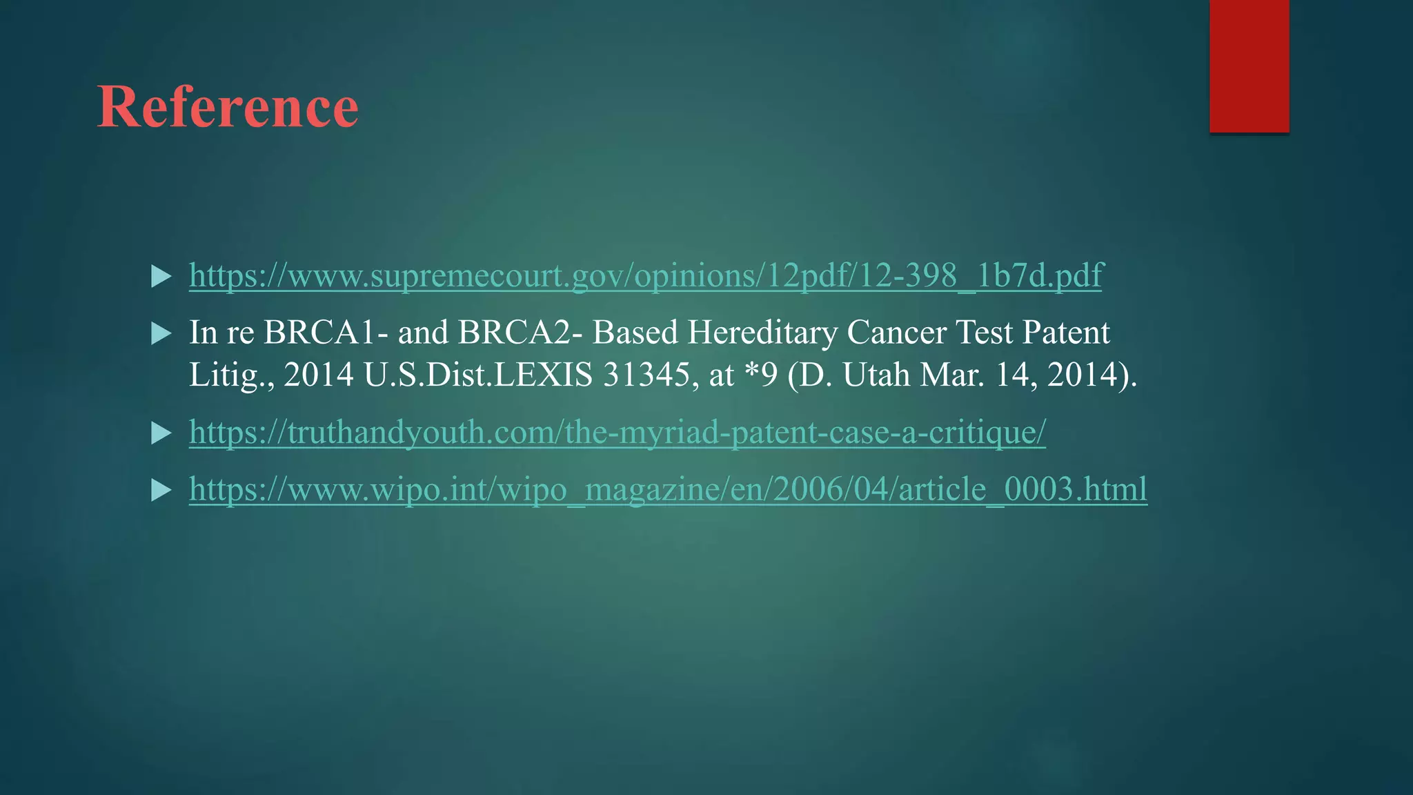 IPR Patentability of gene AMP vs Myriad gene patenting.pptx