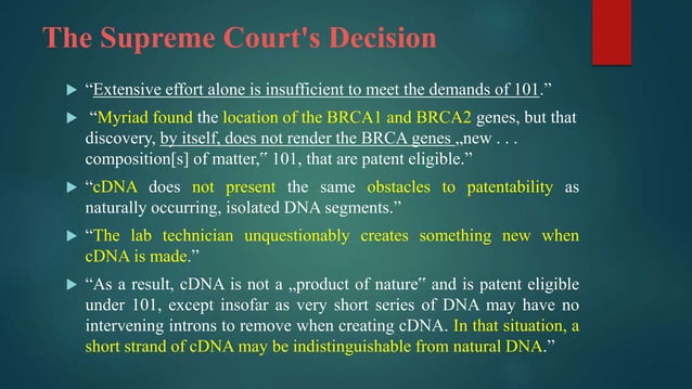 IPR Patentability of gene AMP vs Myriad gene patenting.pptx