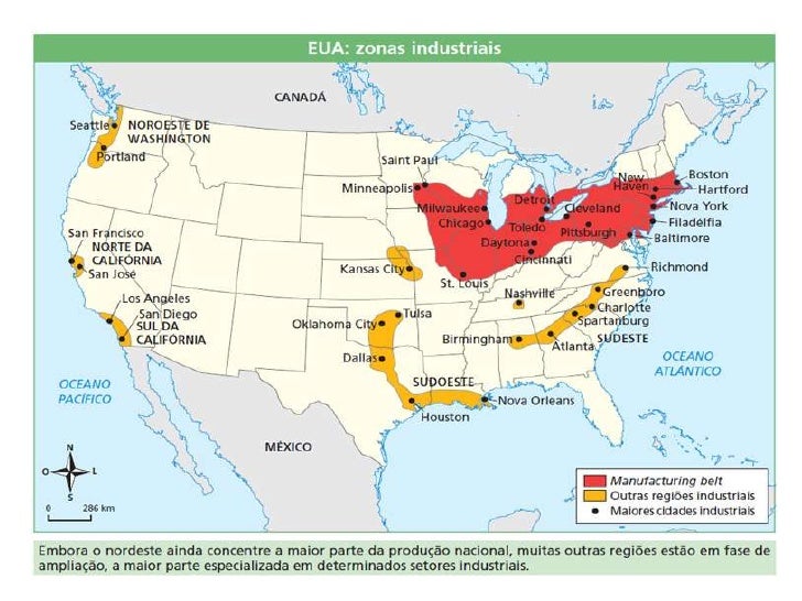 A atividade industrial nos eua