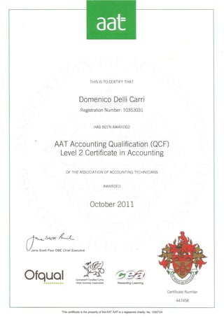 AAT level 2 Certificate in Accounting | PDF