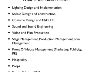 Overview of the Associate of Arts in Technical Theater Program | PPT