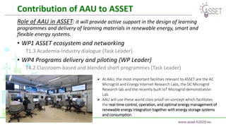AAU presentation at H2020 project ASSET | PPTX