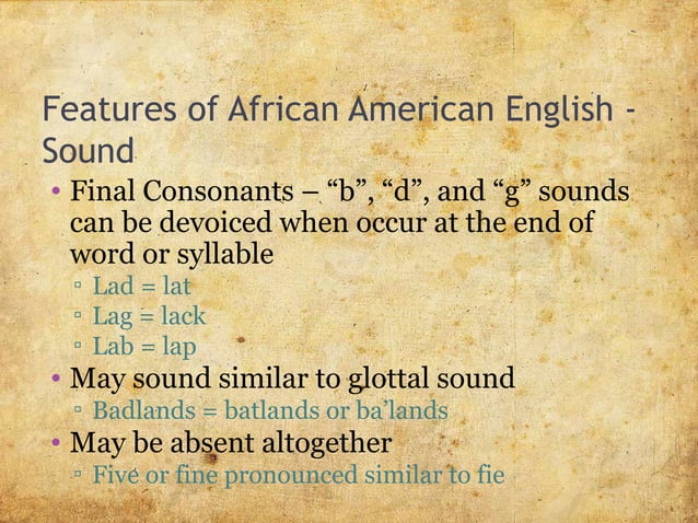 African American Vernacular English | PPT