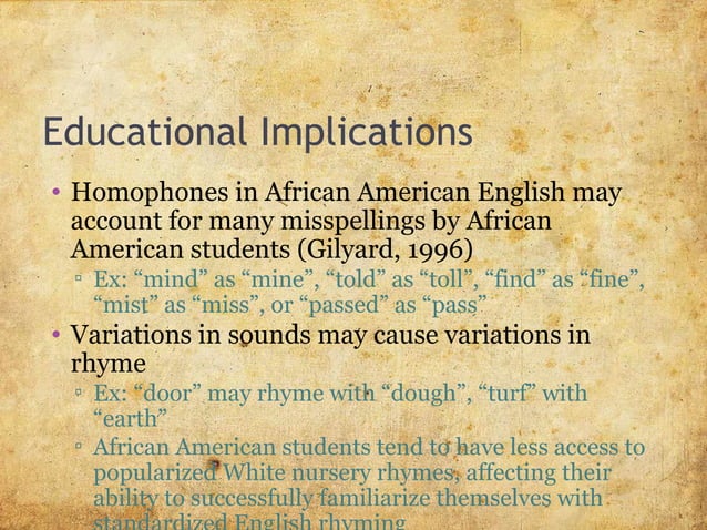 African American Vernacular English | PPT