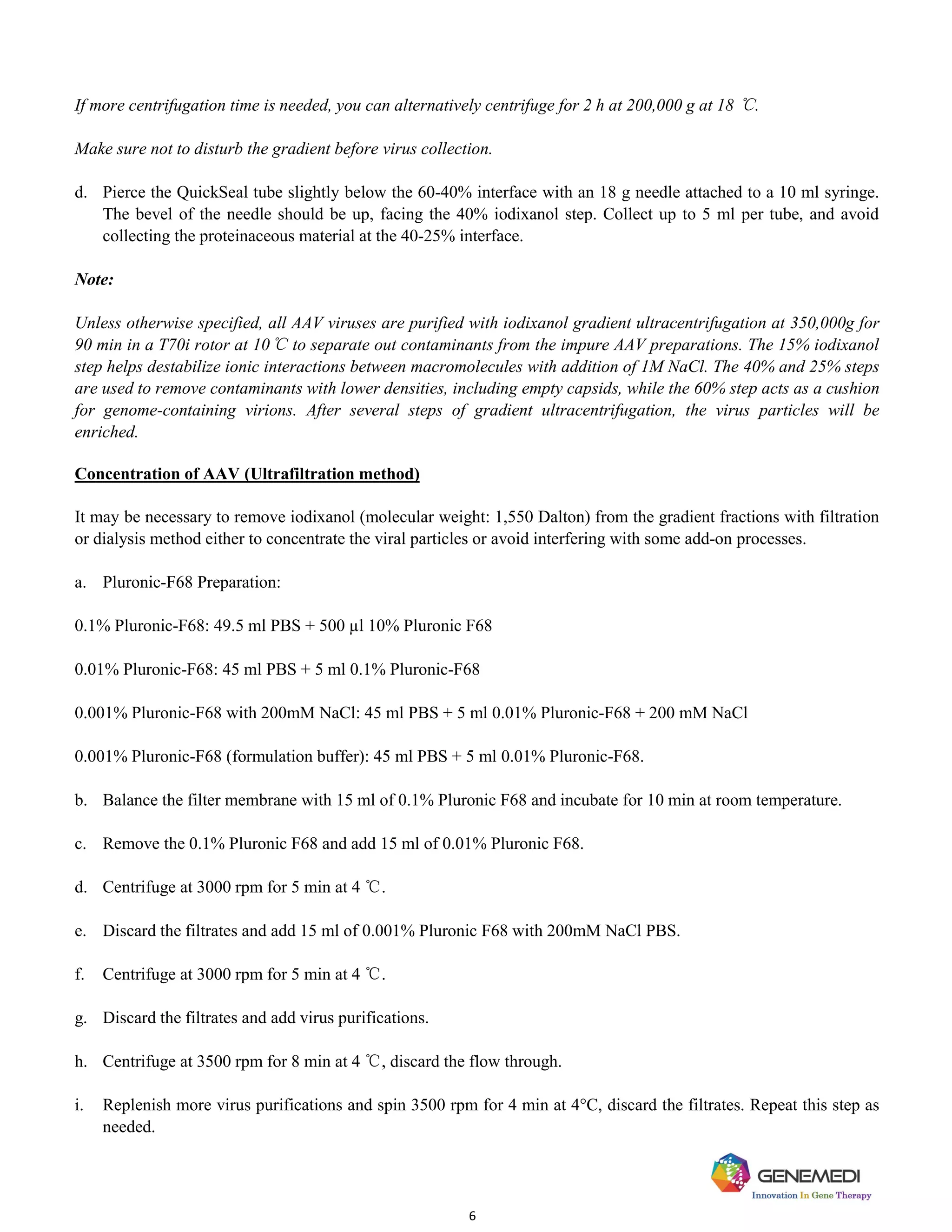 AAV production protocol:packaging,concentration and purification-gene ...