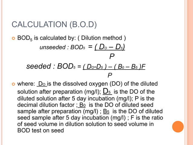 Biochemical oxygen demand (BOD) AND Chemical Oxygen Demand PDF | PPTX