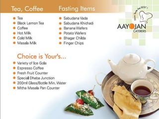 Aayojan Caterers Menu | PPTX
