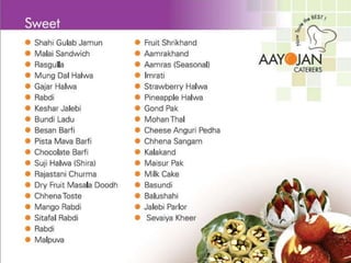 Aayojan Caterers Menu | PPTX