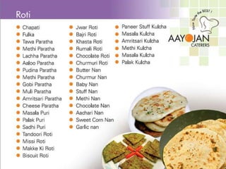 Aayojan Caterers Menu | PPTX
