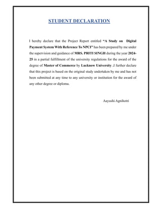 aayushi minor project pdf in knowledgeable in students | PDF