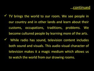 Role of TV in social change | PPT