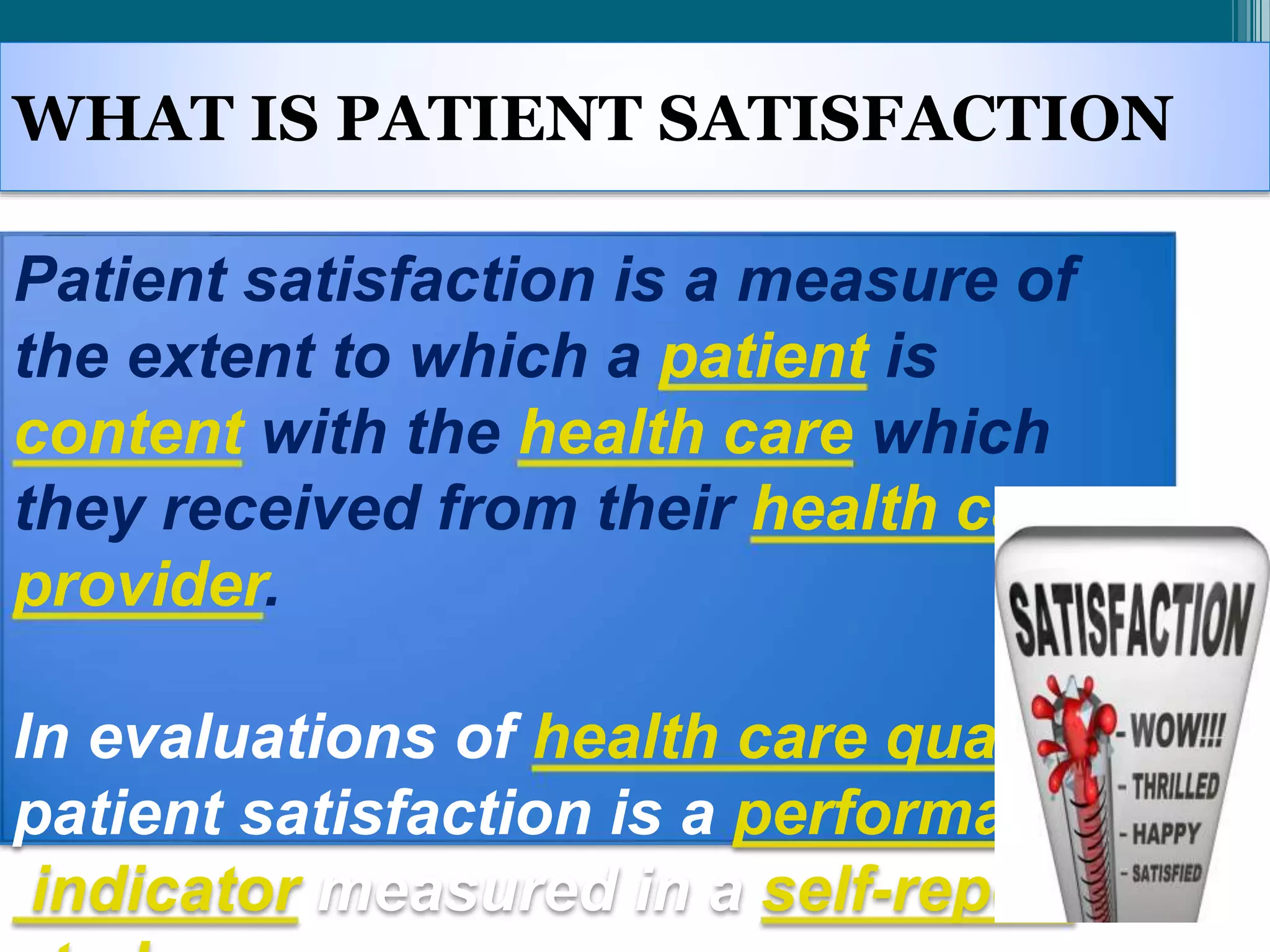 outpatient satisfaction survey | PPTX | Healthcare Industry | Industries