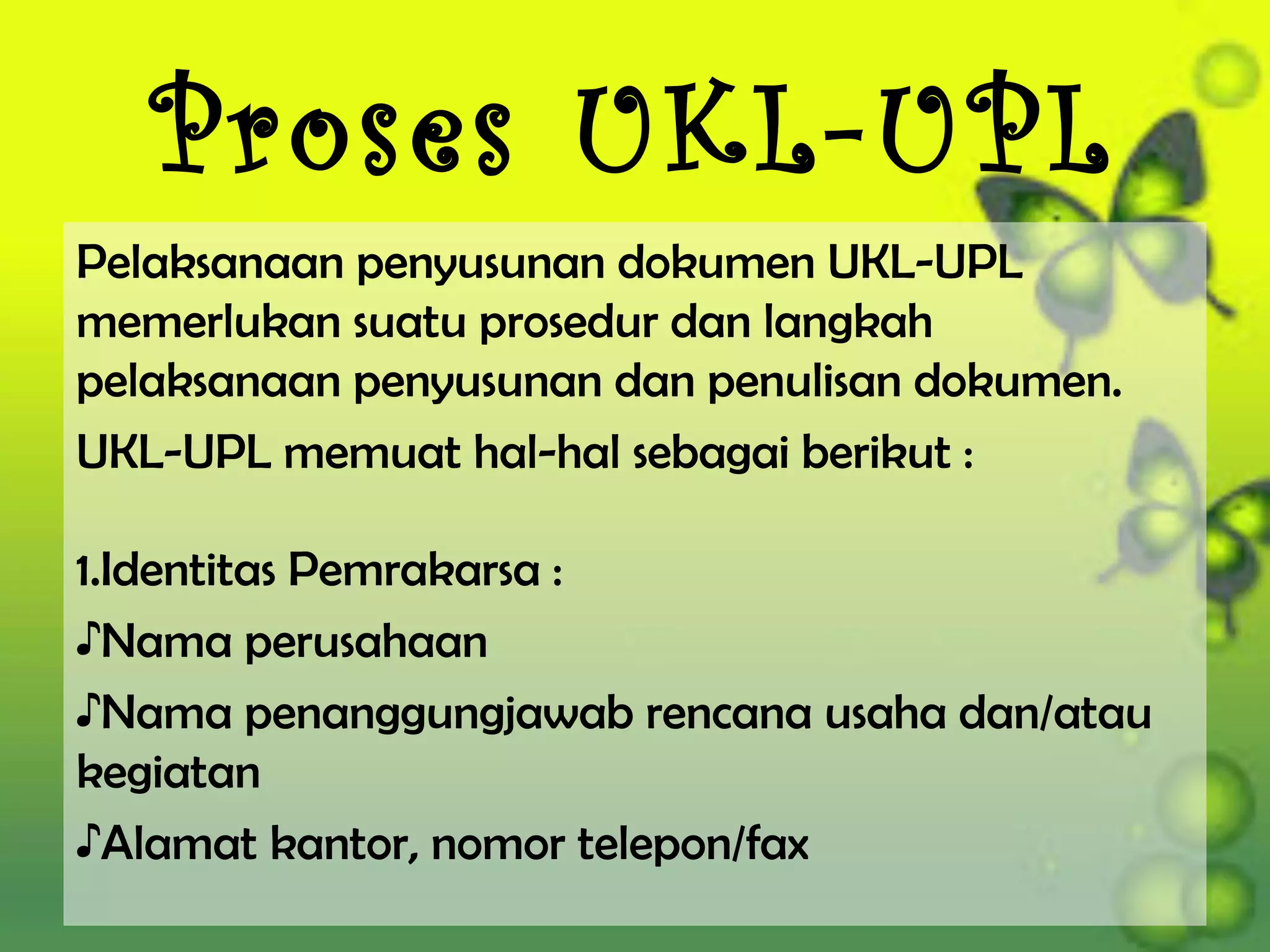 Mengenal UKL dan UPL | PPT