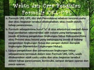 Mengenal UKL dan UPL | PPT