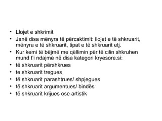 Llojet e shkrimit | PPT