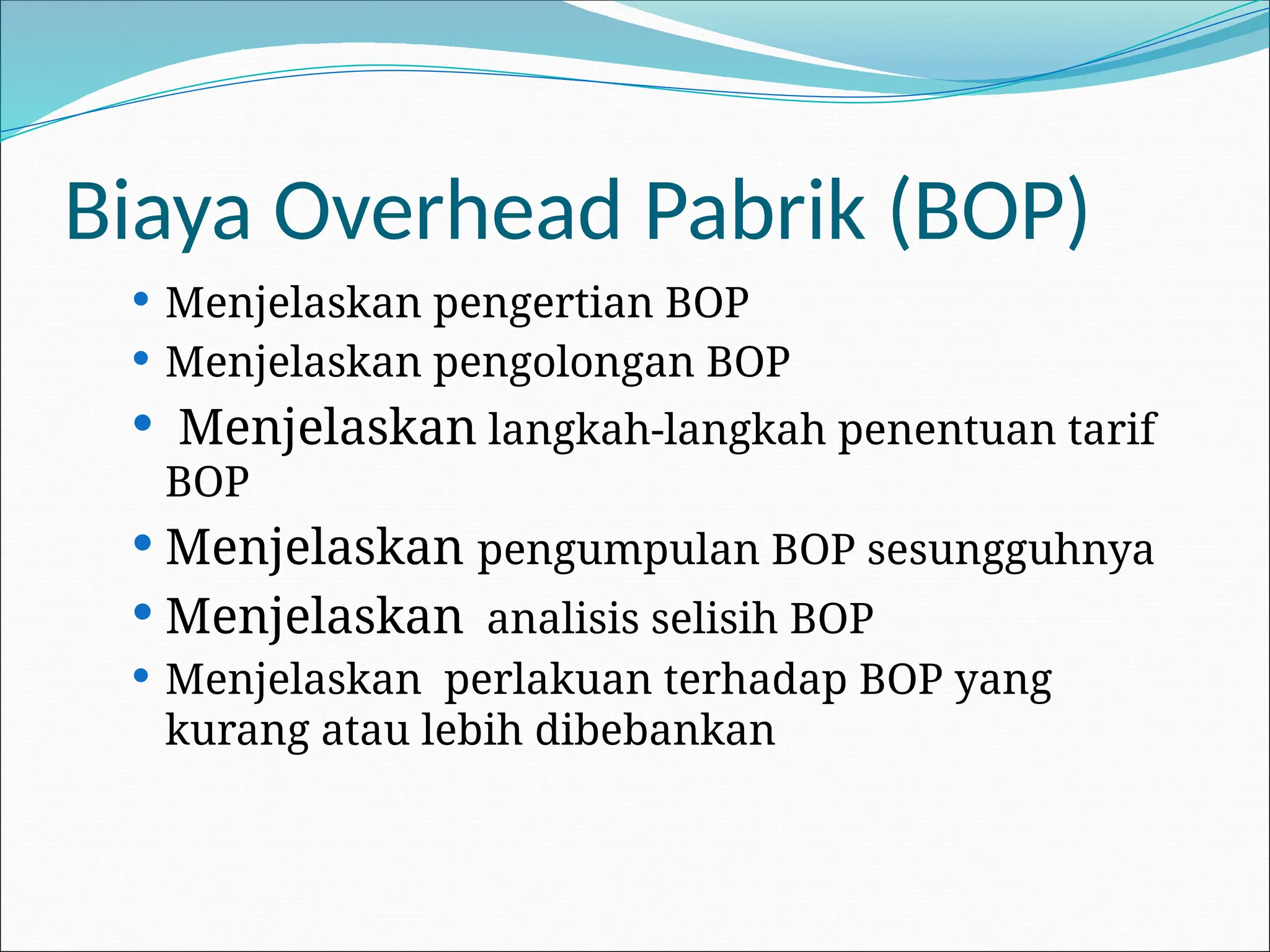 Biaya Overhead Pabrik sebagai unsur biaya produksi | PPTX
