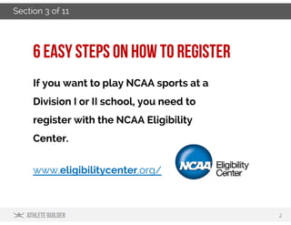 Athlete NCAA Recruiting Registration (Section 3 of 11) | PDF