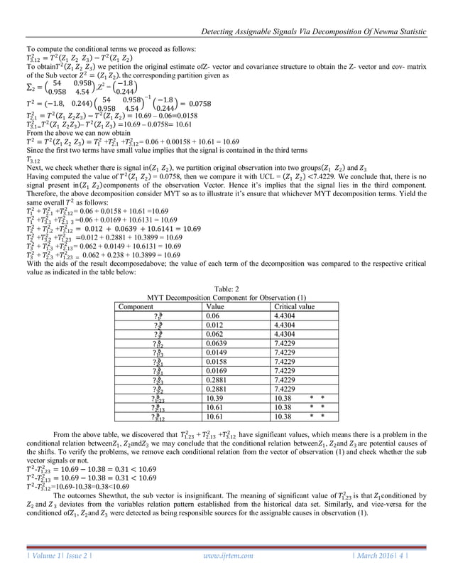 Detecting Assignable Signals Via Decomposition Of Newma Statistic | PDF