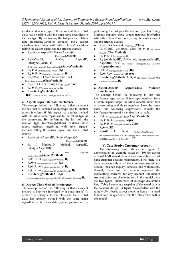 Detecting Aspect Intertype Declaration Interference at Aspect Oriented Design Models: A Database ...