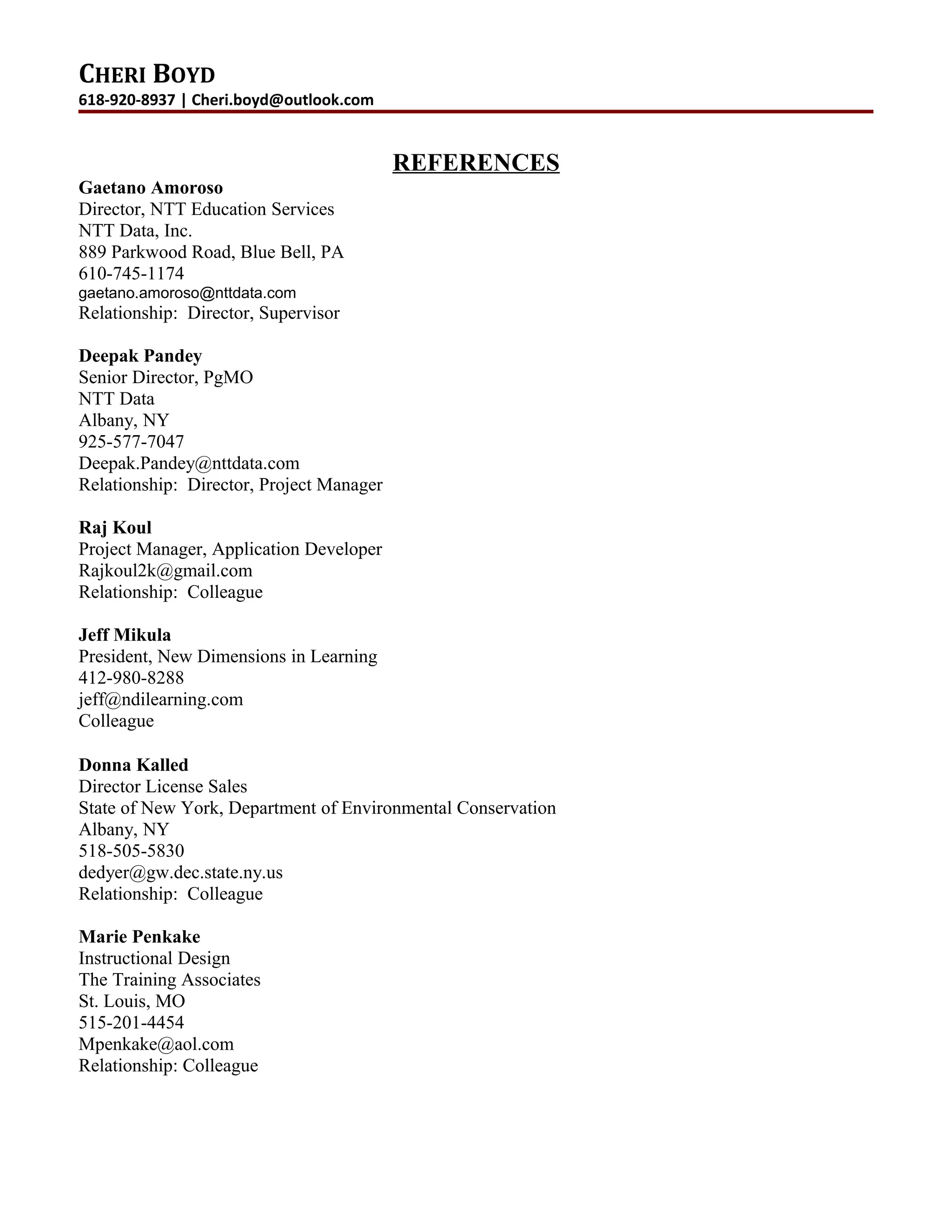 Cheri_Boyd_References_2016 | DOC | Environmental Services Industry | Industries