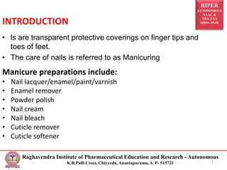 NAIL LAQUERS AND REMOVERS | PPTX