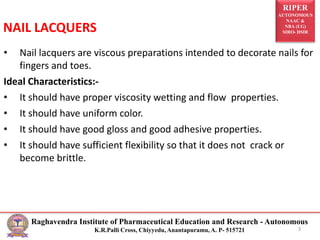 NAIL LAQUERS AND REMOVERS | PPTX