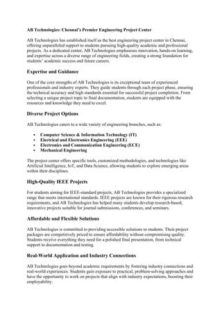 Best IEEE project center in chennai Best IEEE project center in chennai ...