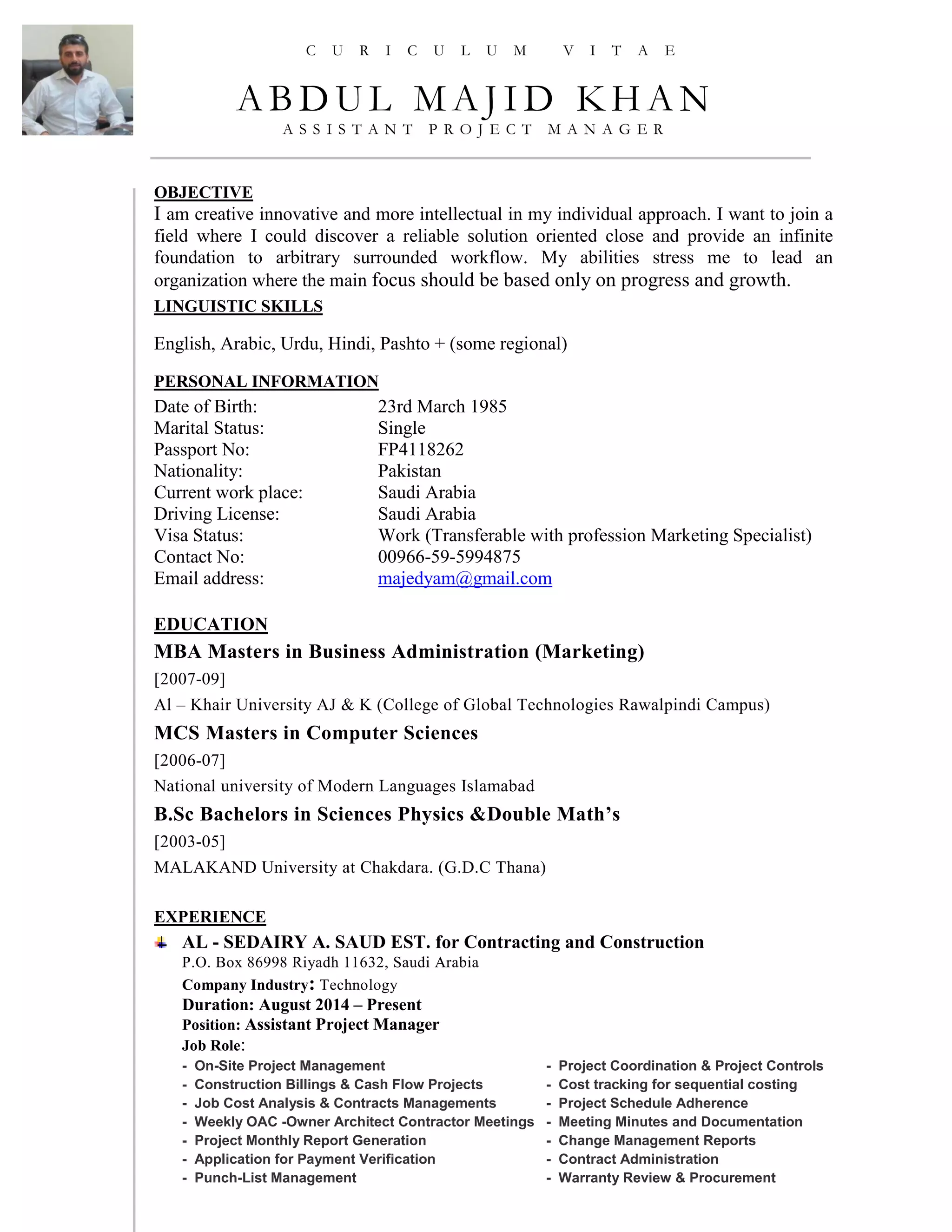 _Abdul Majid(CV ) | PDF
