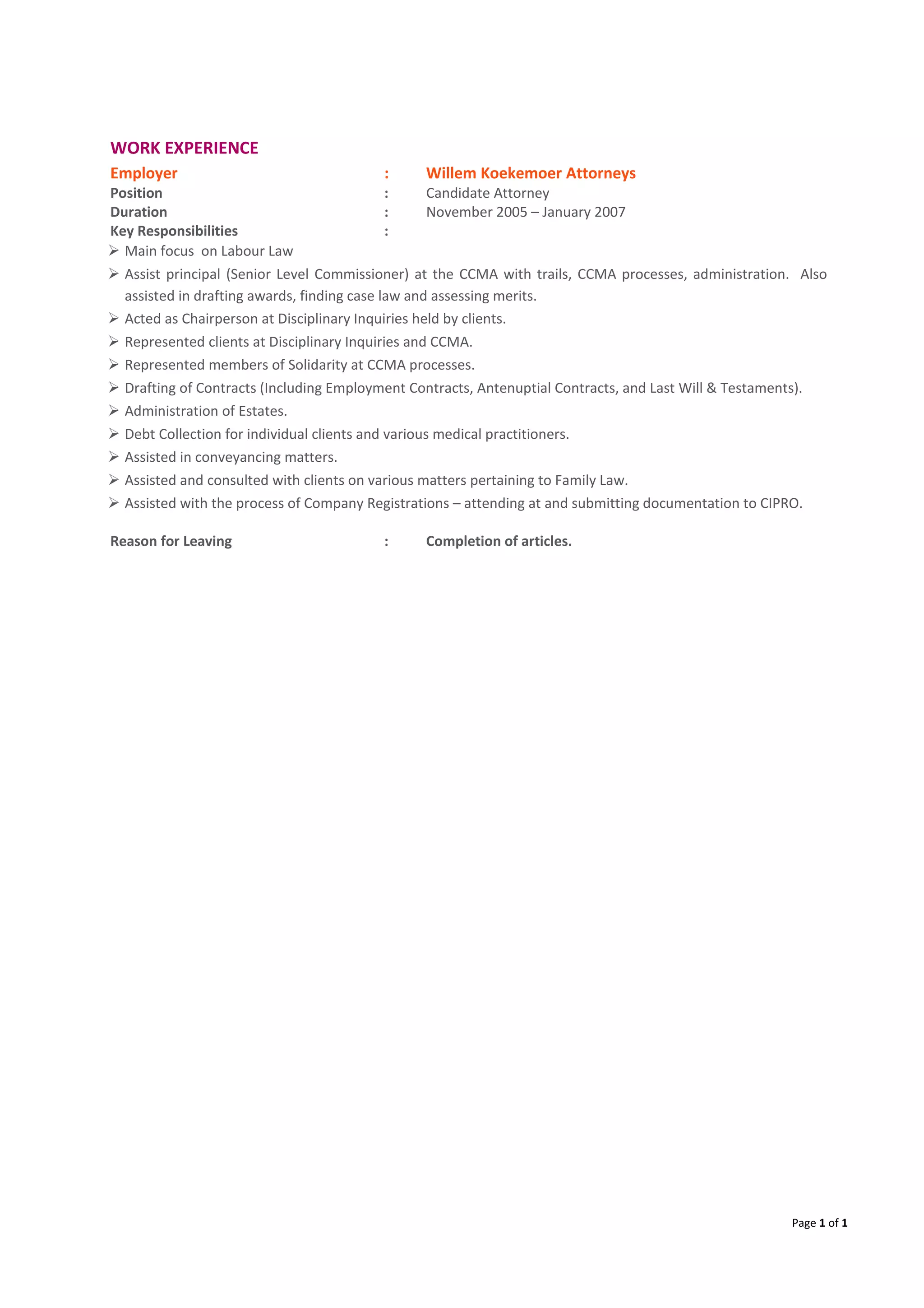 Candidate Attorney - Info | DOC