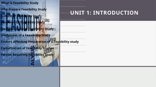 INTRODUCTION TO FEASIBILITY STUDY AND PROJECT MONITORING | PPTX