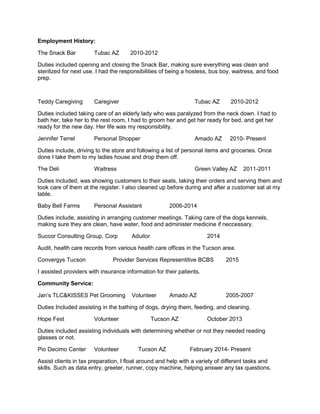 Samantha Little Resume UD | DOCX | Healthcare Industry | Industries