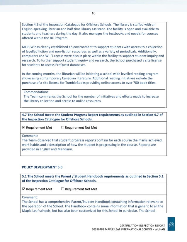 Certification Inspection Report MLIS-W | PDF