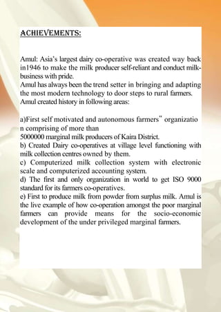 analysis on amul products | DOCX