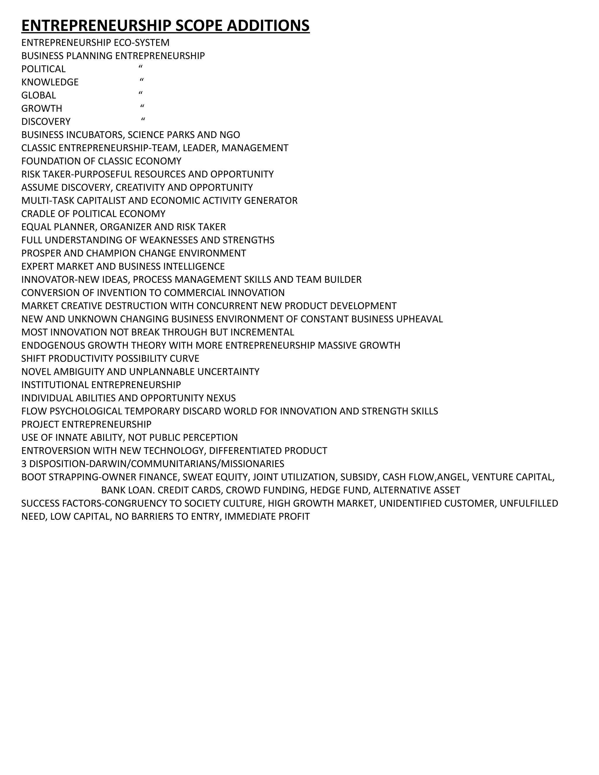 ENTREPRENEURSHIP SCOPE ADDITIONS | RTF