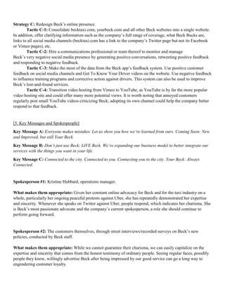 Beck Taxi Communications Plan Assignment | PDF